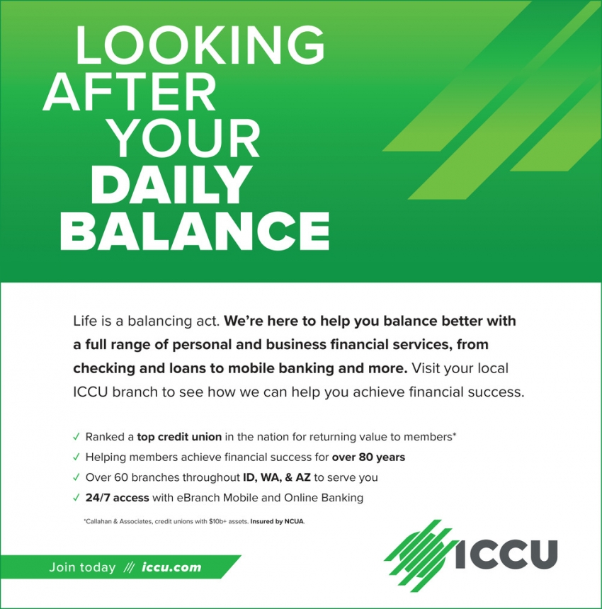 Looking After Your Daily Financial Balance, Idaho Central Credit Union